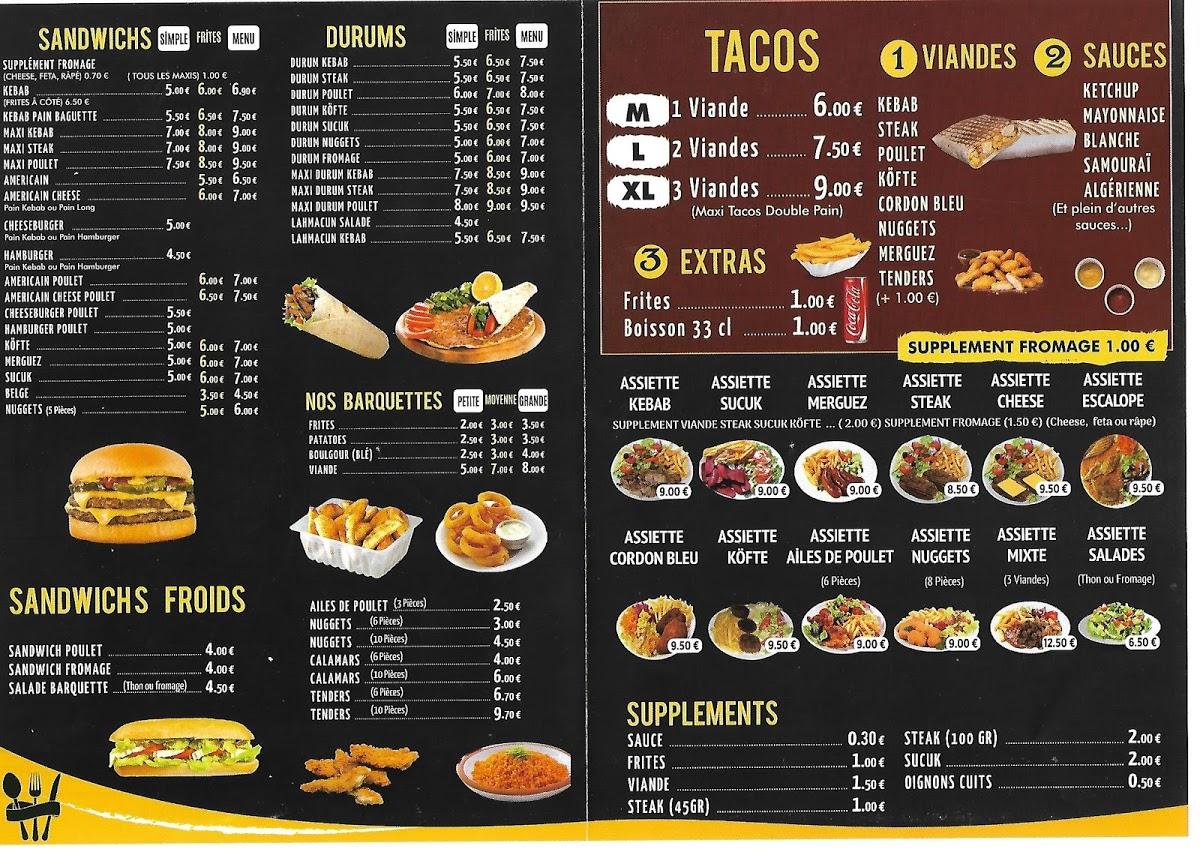 Menu at Kervan Kebab restaurant, Malzéville