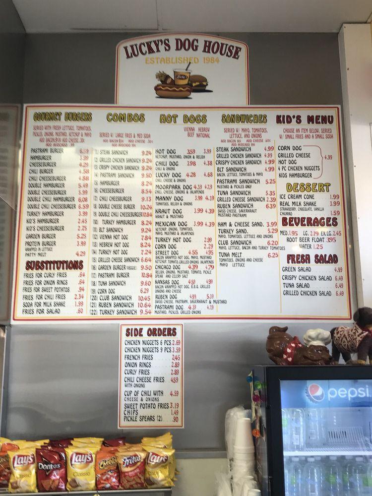 Menu at Lucky's Dog House restaurant, Thousand Oaks