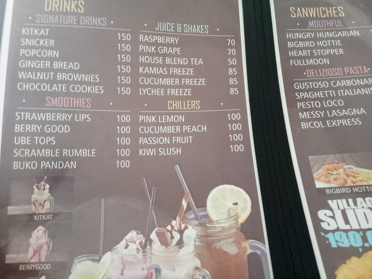 Menu at Villaggio Cafe, Zamboanga