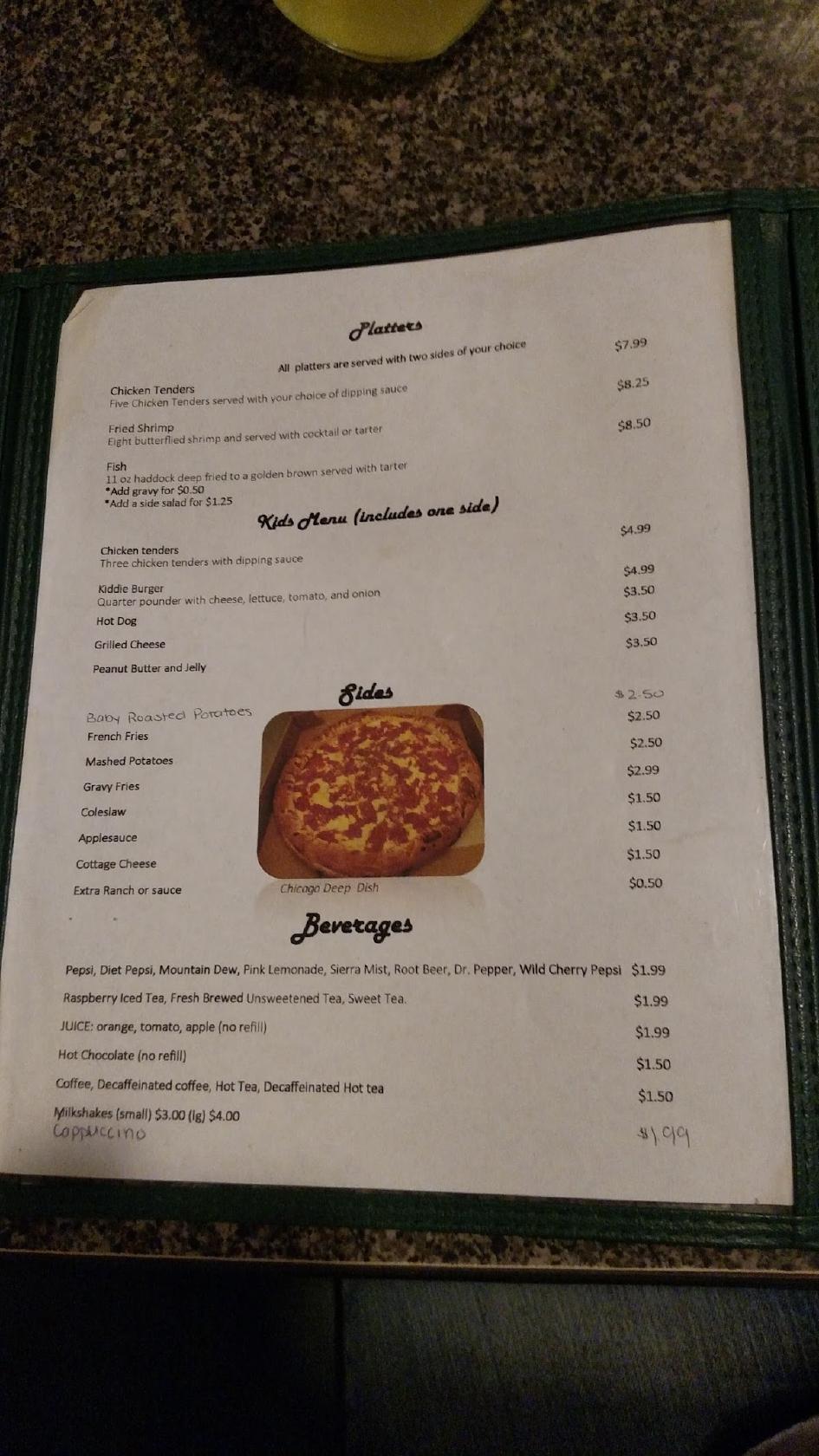 Menu at Bob's Trading Post pizzeria, USA, Bliss Hill Rd