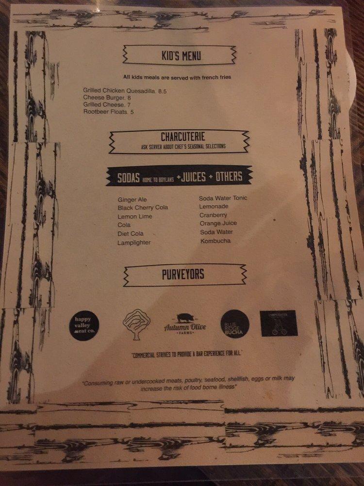 Menu at Commercial Taphouse and Grill pub & bar, Richmond