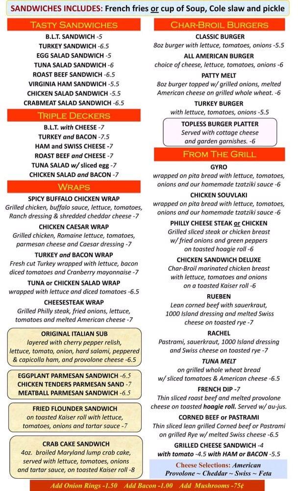 Menu at Dimitri's Restaurant, Pizza Kitchen and Its 5 O'clock Somewhere ...
