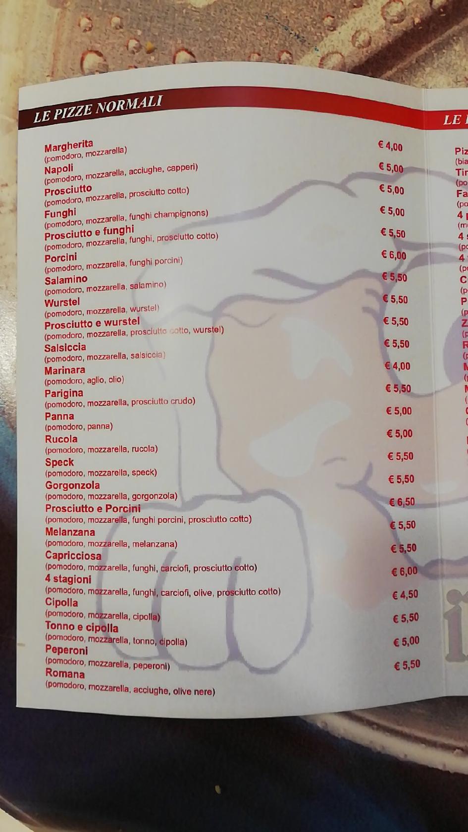Menu da Il Pizzotto ristorante, Montevarchi