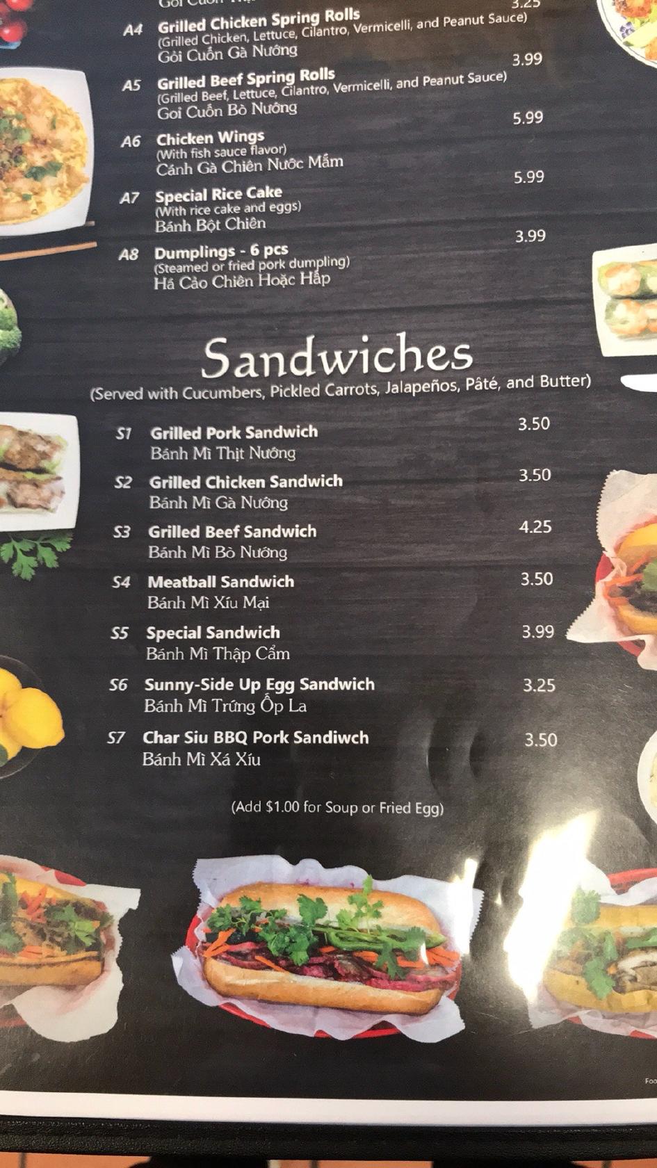 Menu at Pho Vi-Vi Pasadena pub & bar, Pasadena