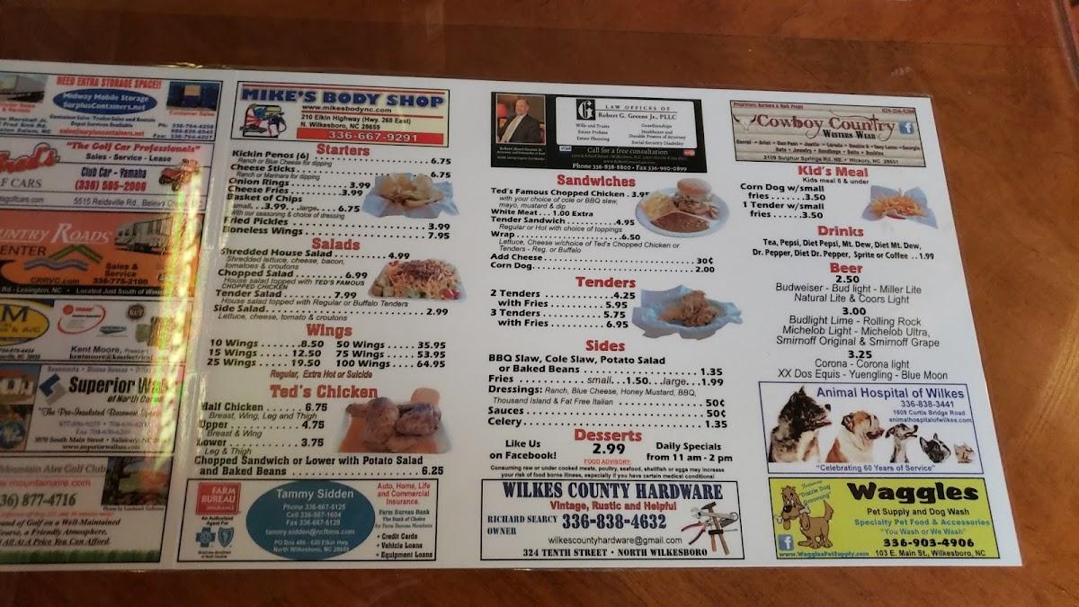 Menu at Teds Famous Kickin' Chicken LLC restaurant, North Wilkesboro