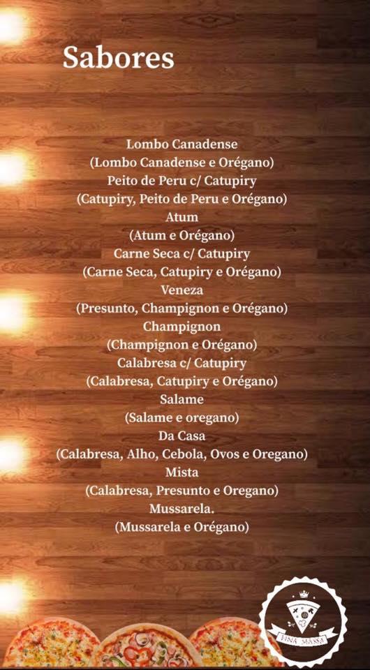 Menu em Massa Fina restaurante, Brasil, Tv. C. Branco
