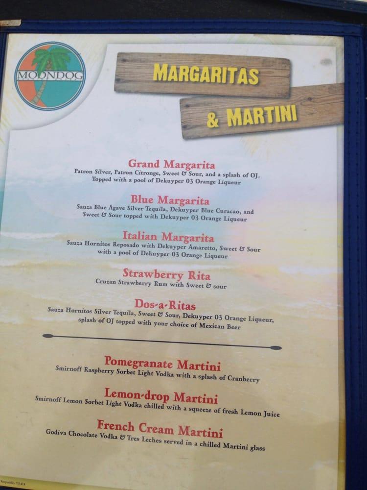 Menu at Moondog Seaside Eatery pub & bar, Fulton