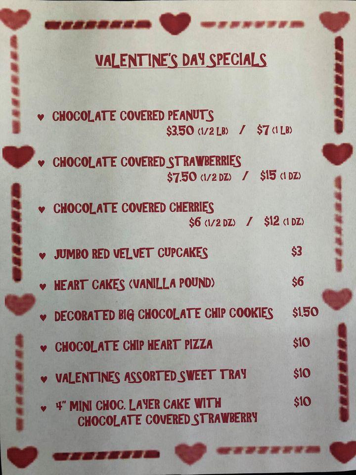 Menu at Hansel and Gretel desserts, Barnwell