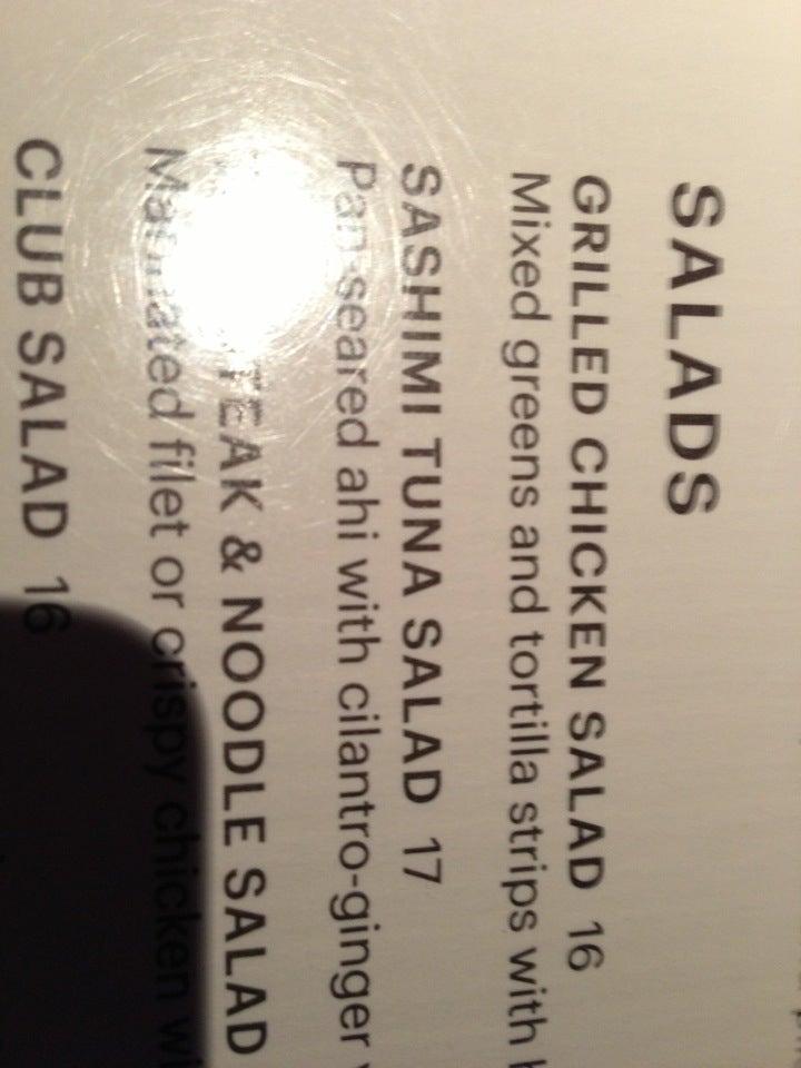 Menu at Houston's steakhouse, Memphis