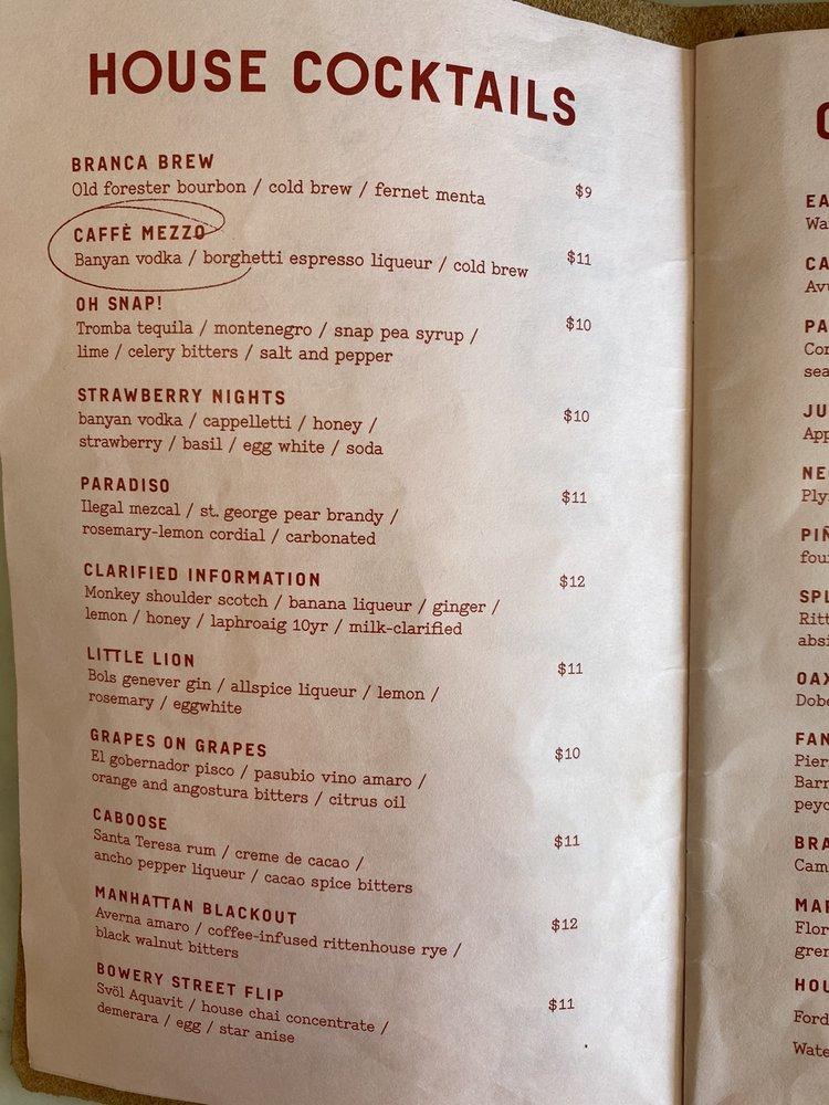 Menu at Intermezzo Coffee & Cocktails pub & bar, Saint Petersburg