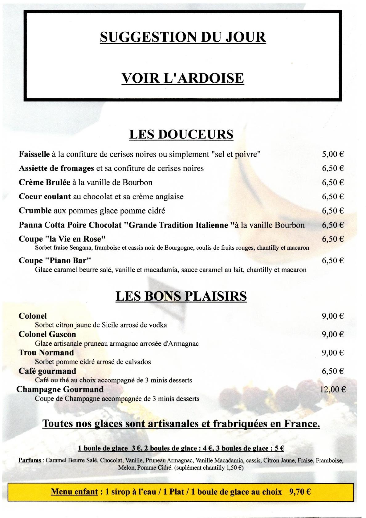 Menu at LE RESTAURANT, Navarrenx