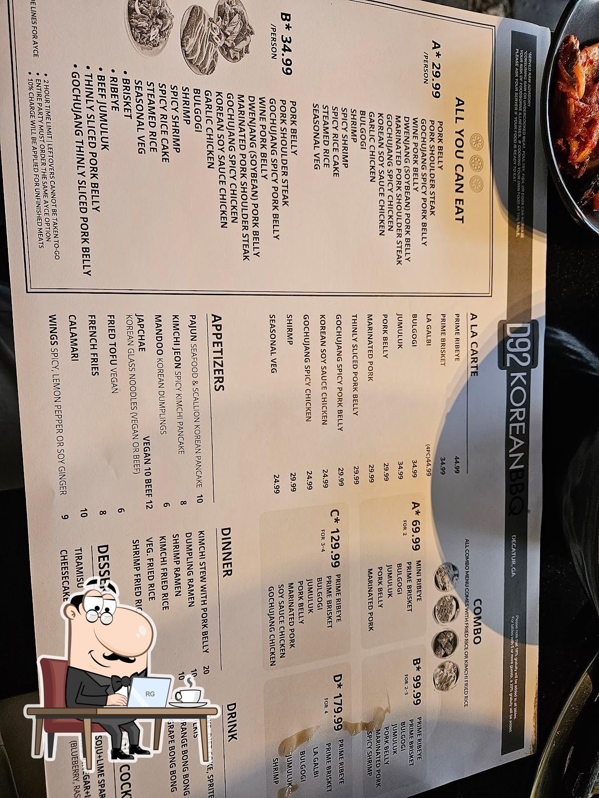 9292 Korean BBQ, Decatur - Restaurant menu, prices and reviews