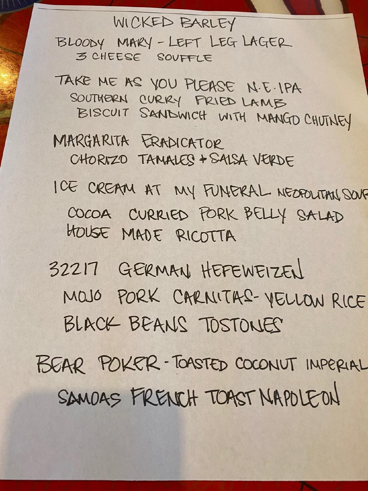 Menu at Gas Full Service Restaurant, St. Augustine