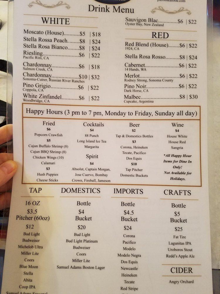 Menu at Pier 88 Boiling Seafood & Bar OKC, Oklahoma City