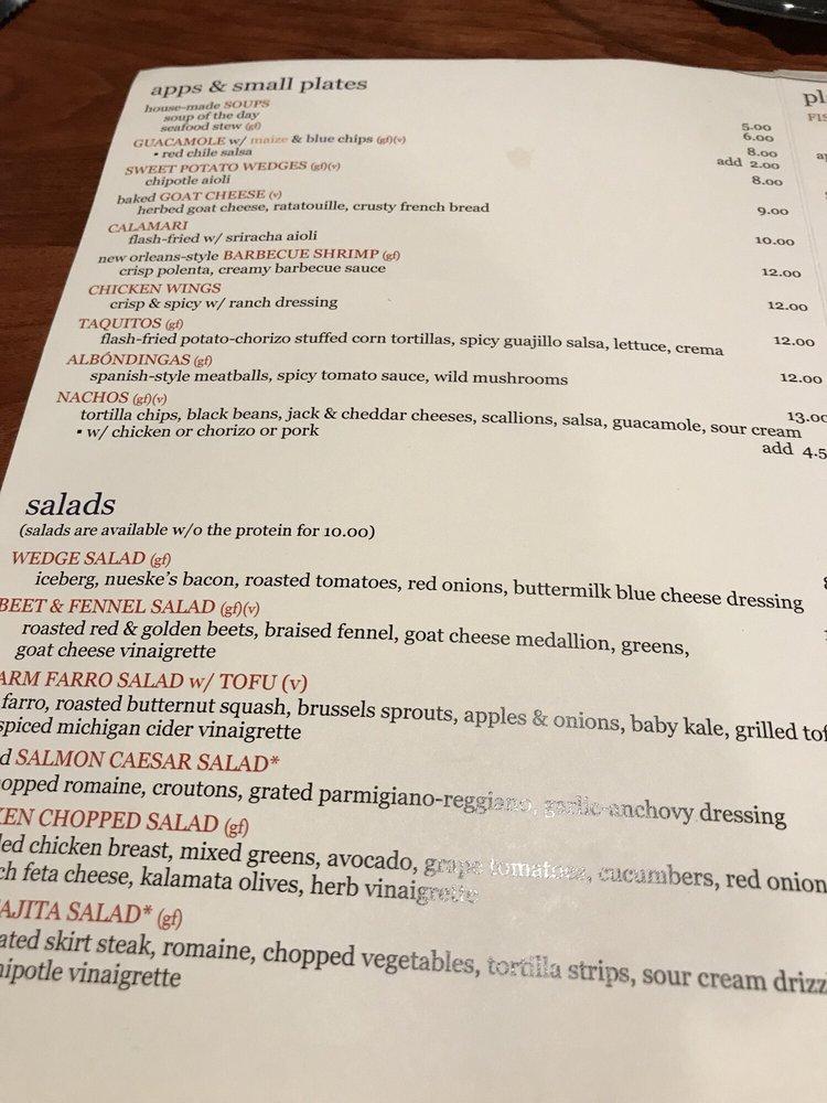 Menu at Red Hawk Bar & Grill, Ann Arbor