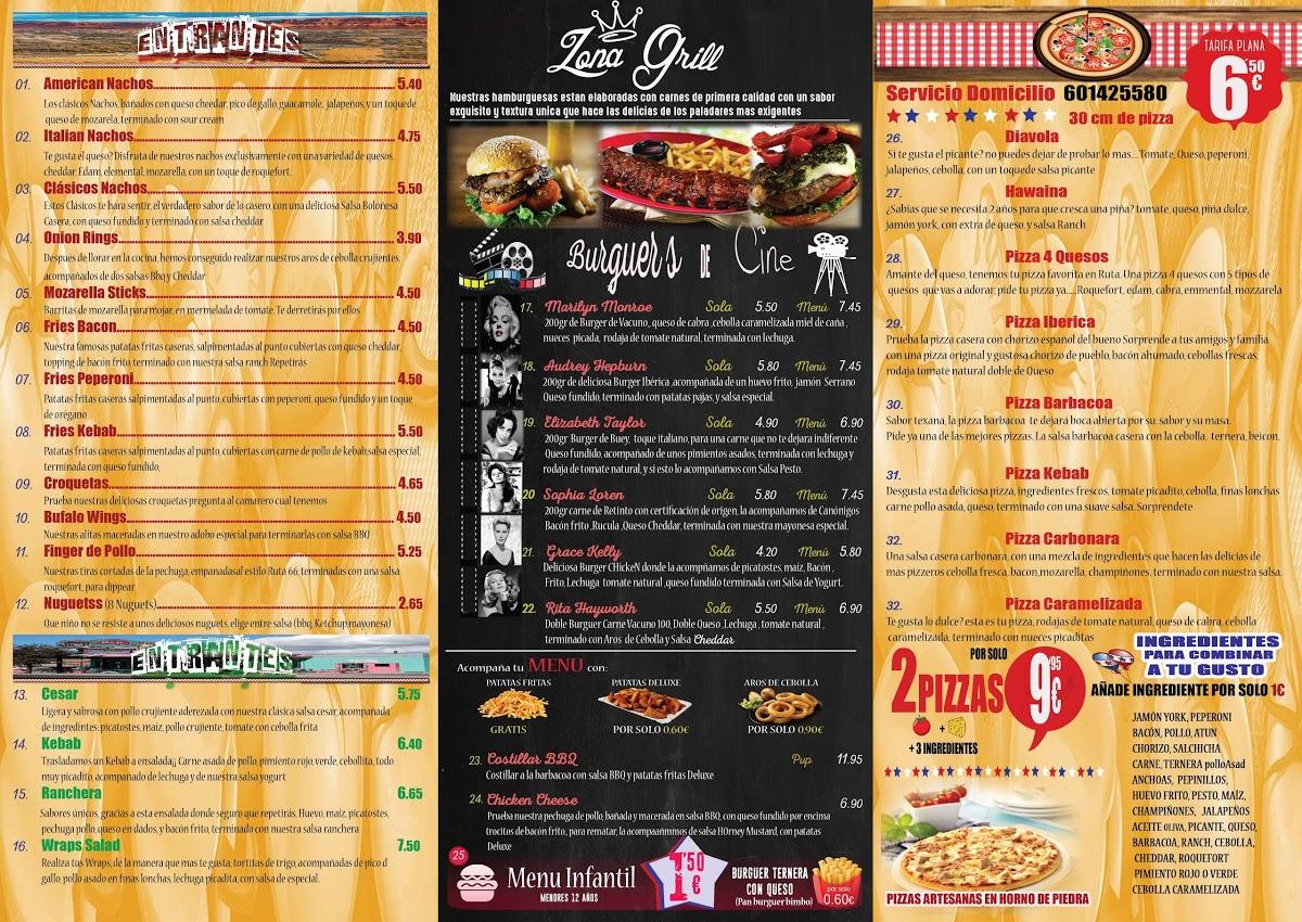 Menu at Ruta66 Diner Americano restaurant, San Fernando