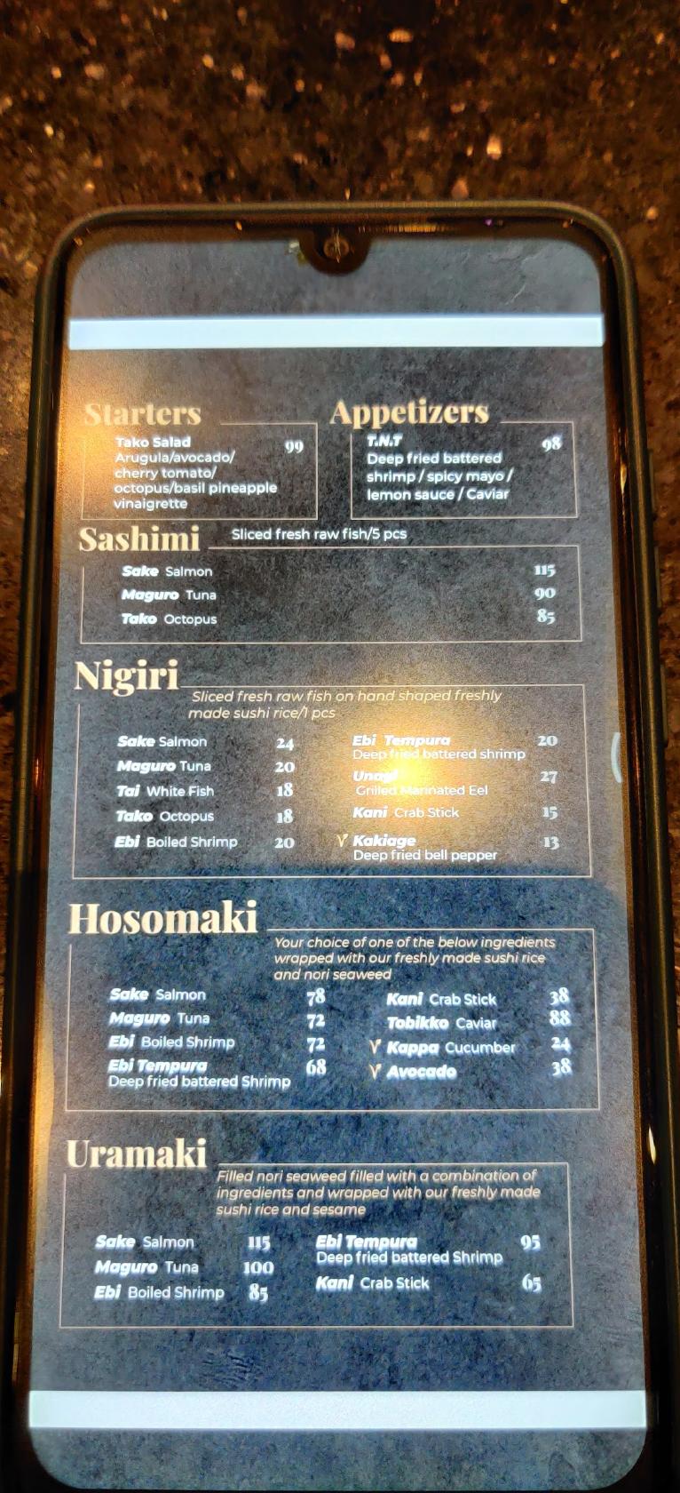 Menu at Sushimi By K - Polaris restaurant, New Cairo City