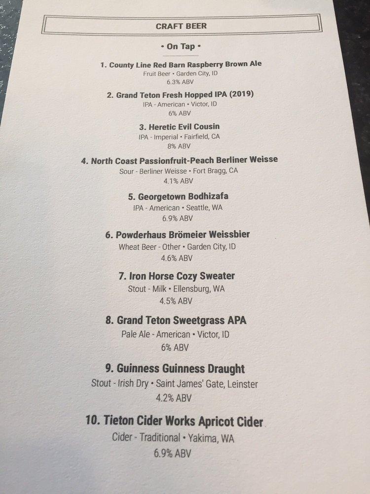 Menu at Twisted Timber Foods & Brews pub & bar, Boise