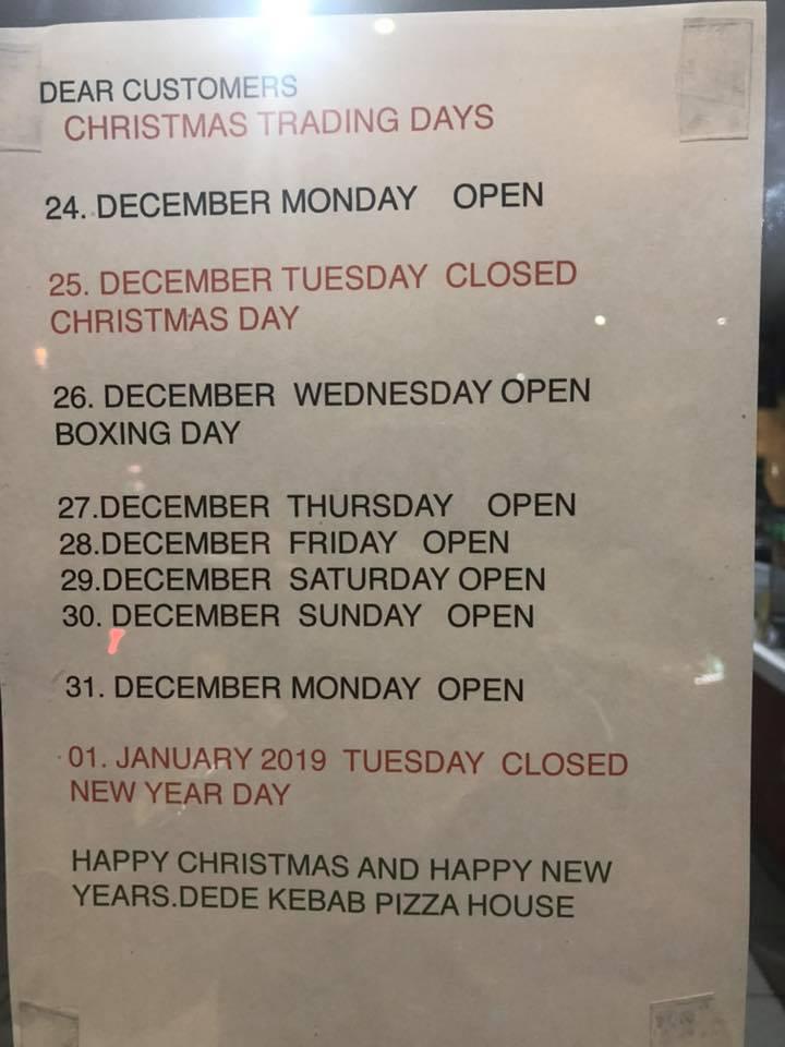 Menu at Dede Kebabs and Pizza House fast food, Butler