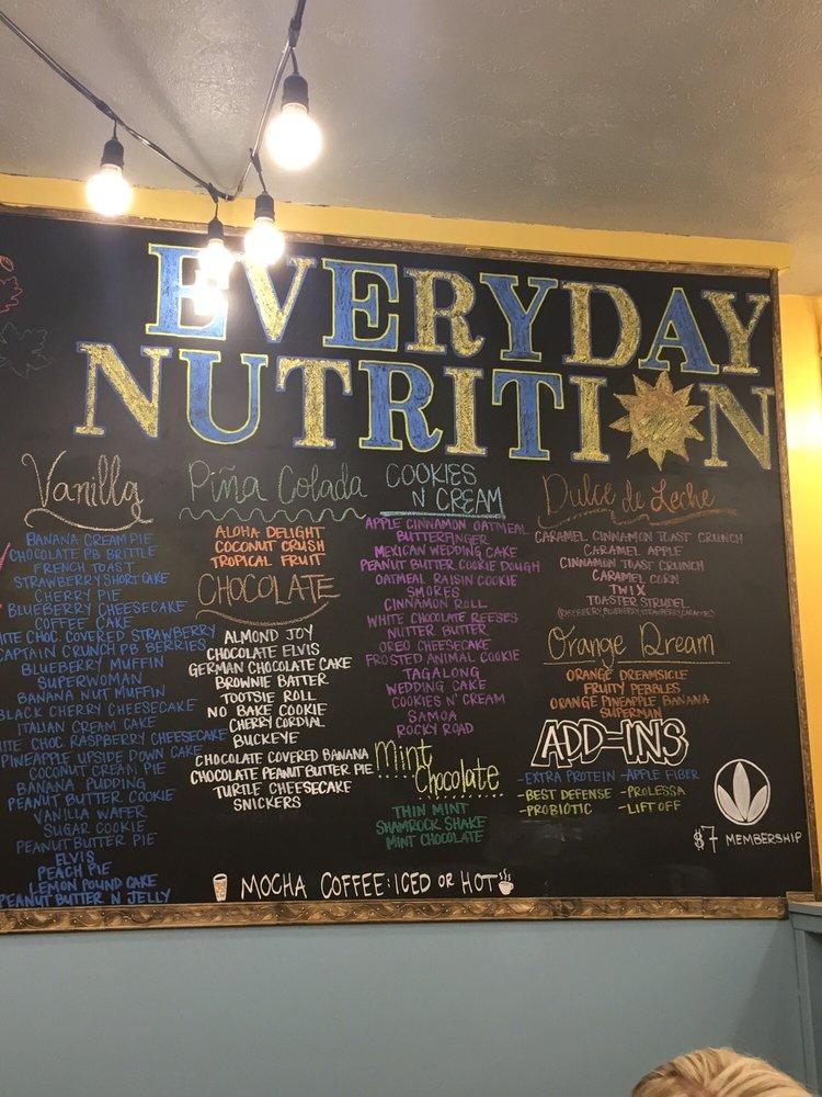 Menu at Everyday Nutrition pub & bar, Berea