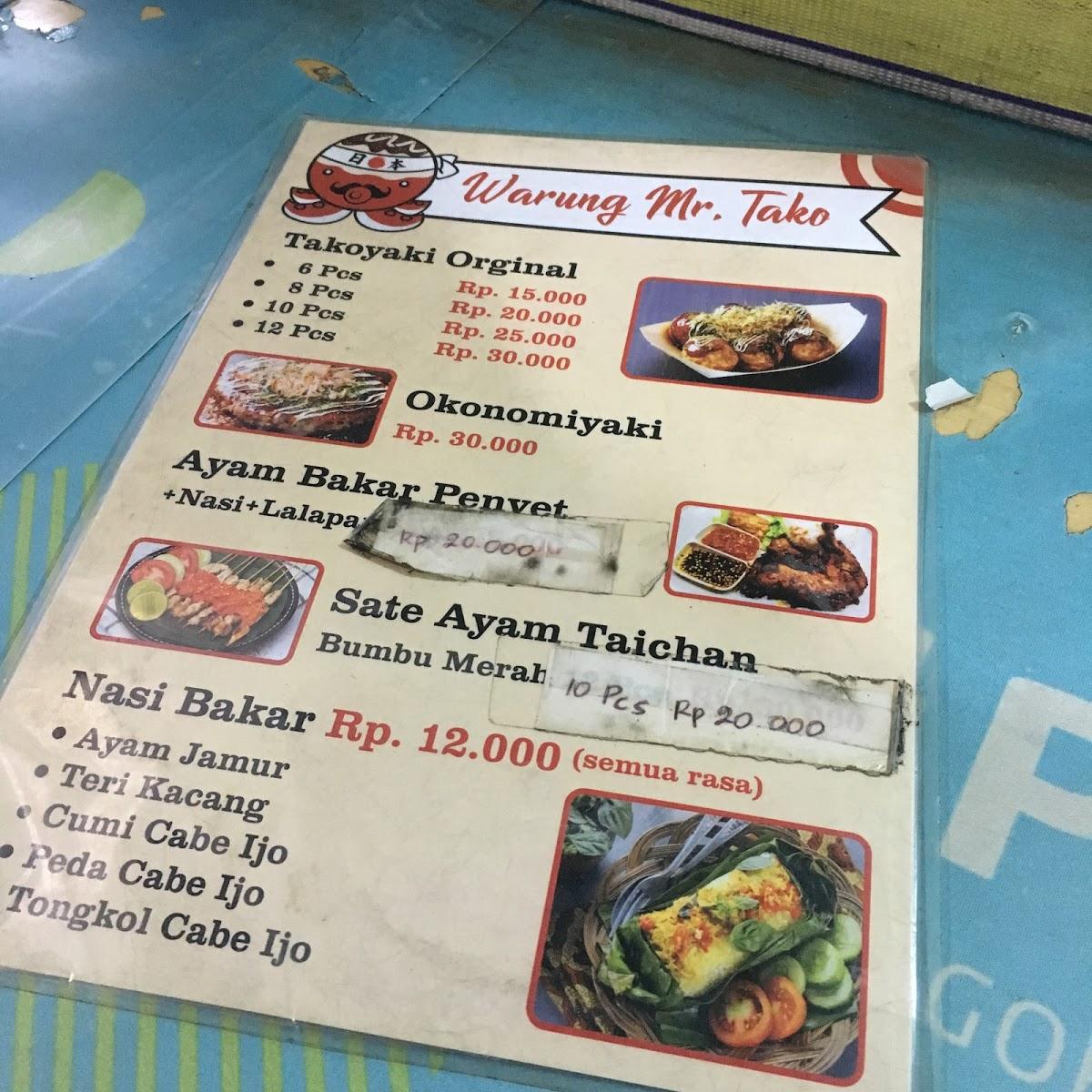 Menu at Onno Kabbe (Mr Tako Yono), South Jakarta