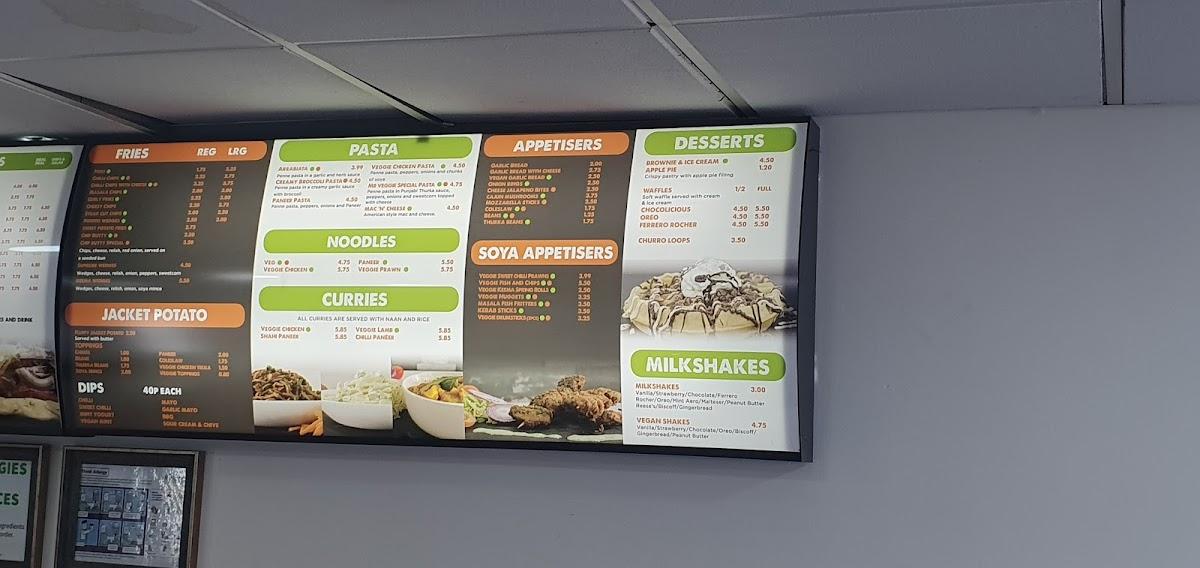 Menu at Mr Veggie restaurant, Leicester