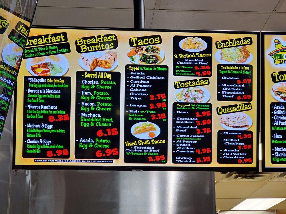 Menu at Viva El Taco Express restaurant, Las Vegas, S Maryland Pkwy # B