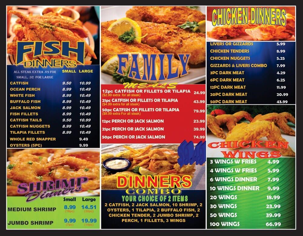 Menu at Sharks Fish & Chicken fast food, Chicago, 250 E 35th St