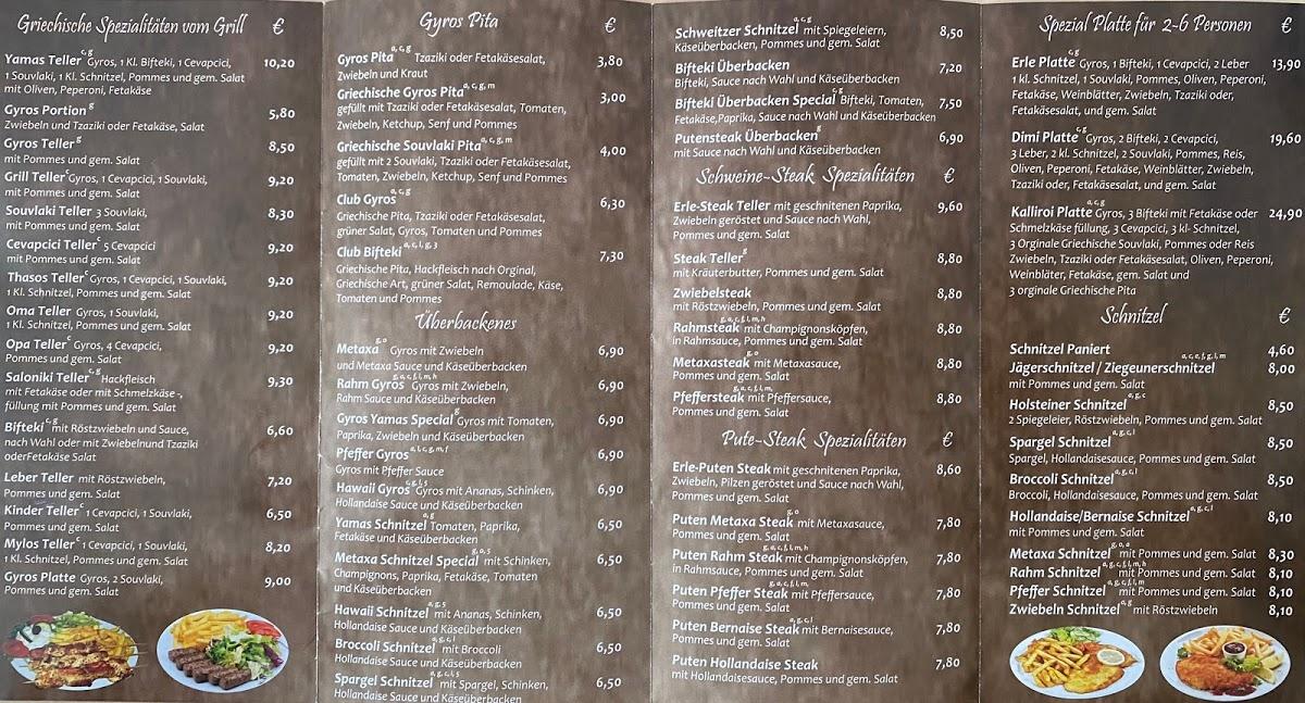 Speisekarte von Yamas restaurant, Gelsenkirchen