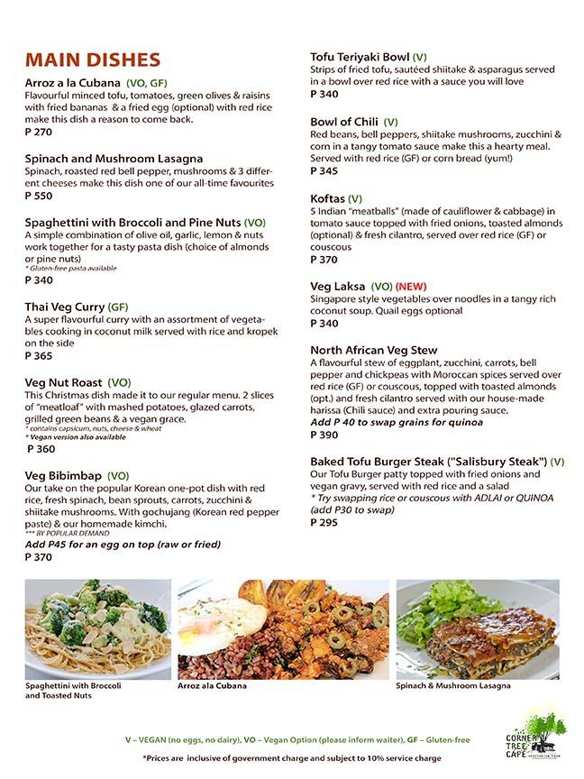 Menu at Corner Tree Cafe Rockwell, Makati