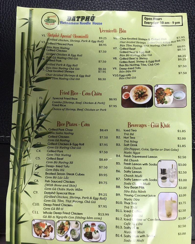 Menu at Datpho restaurant, Spring
