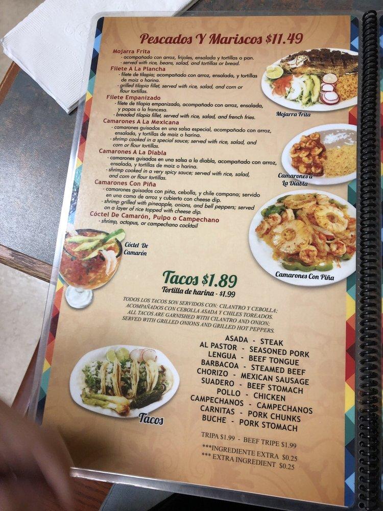 Carta del restaurante El Torito, Little Rock, 303 S Bowman Rd #310