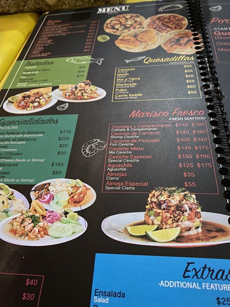 Menu at Los Claros restaurant, Cabo San Lucas, Ignacio Zaragoza