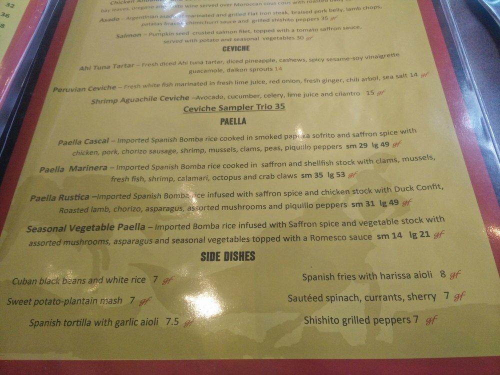 Menu at Cascal pub & bar, Mountain View