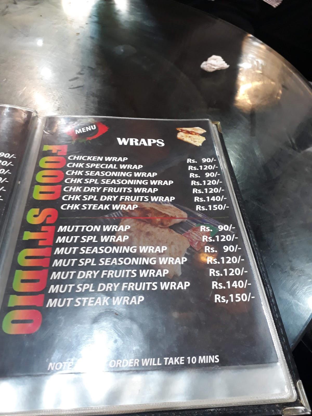 Menu at YMGA Food Studio, Hyderabad, 23-2-243/1 Volta Hotel Main