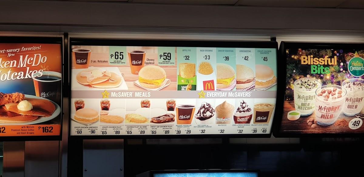 Menu at McDonald's Vista Mall Sta. Rosa restaurant, Santa Rosa, Vista Mall