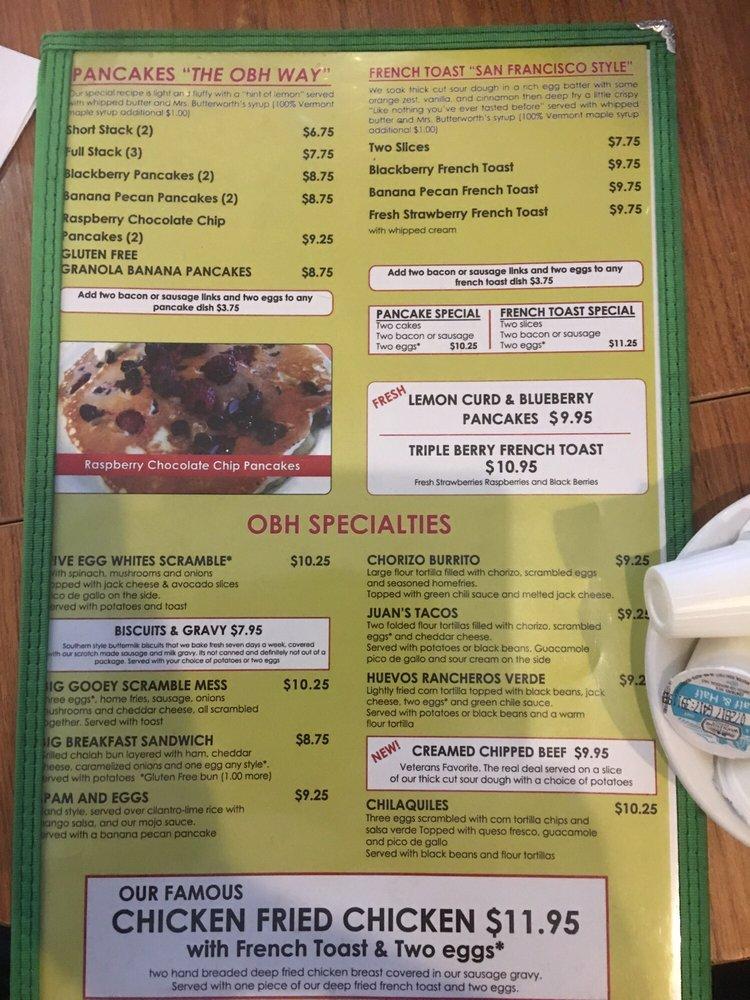 Menu at Original Breakfast House cafe, Phoenix, N 32nd St