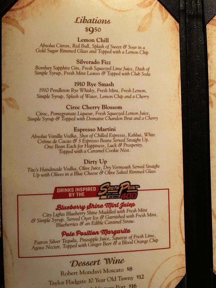 Menu at Silverado Steak House pub & bar, Las Vegas, Las Vegas Blvd S