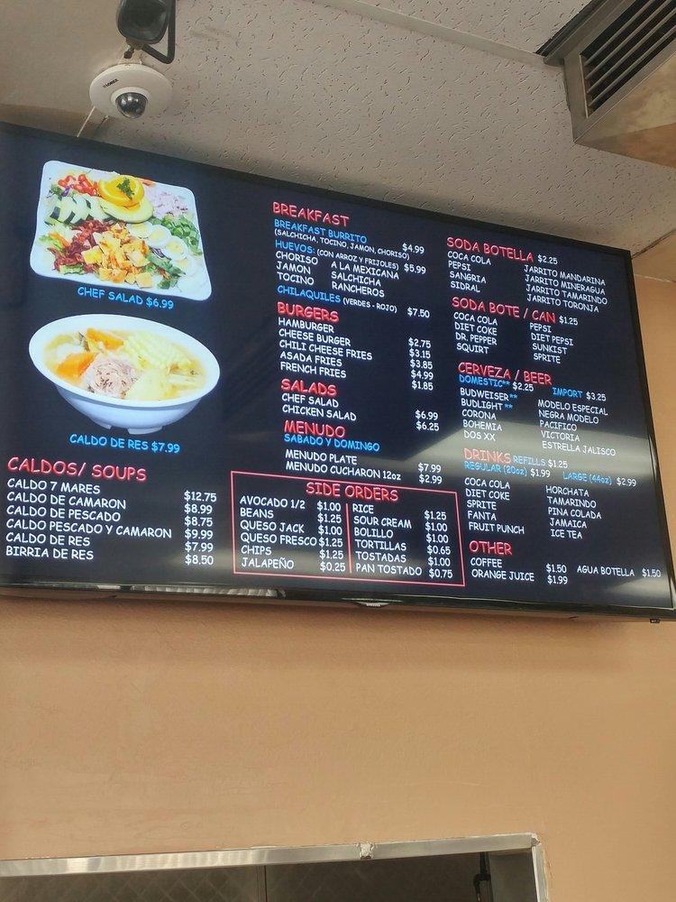 Carta del restaurante Taco boy, Maywood