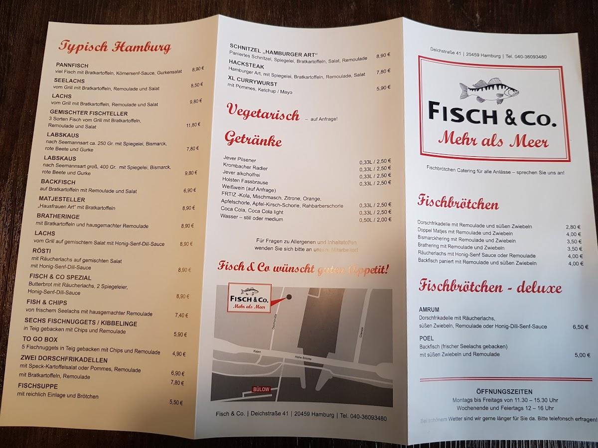 Speisekarte von Fisch & Co. restaurant, Hamburg