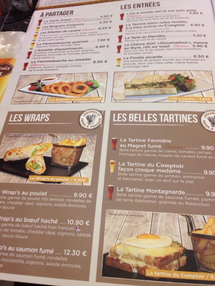 Menu au Restaurant Le Comptoir du Malt Liévin, Liévin