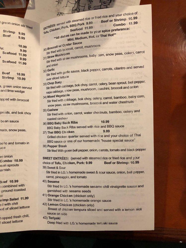 Menu at Lemon Grass restaurant, Roswell