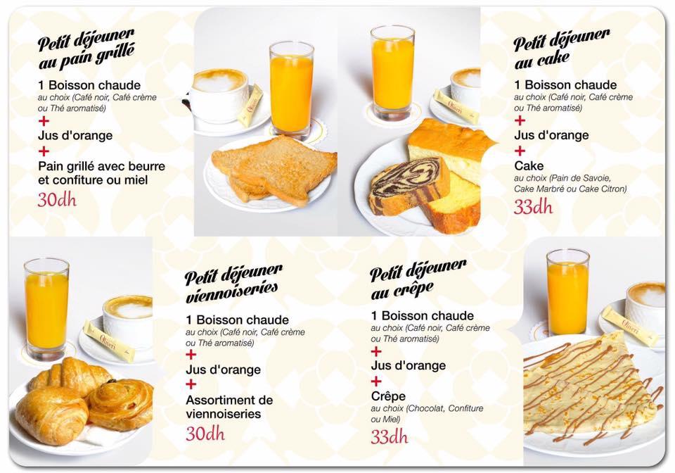 Menu at Oliveri cafe, Marrakesh, JX9R+F6G Royal Mirage