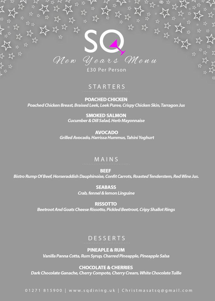 Menu at SQ Bar and Restaurant, Braunton