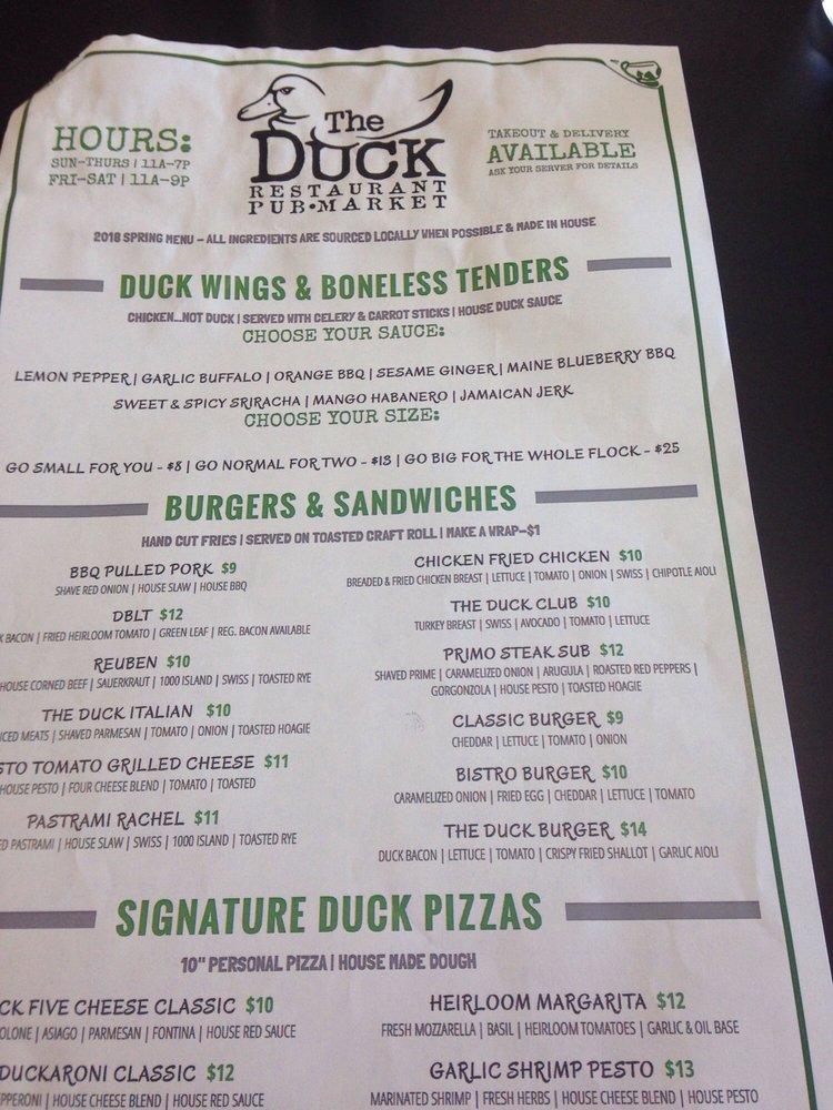 Menu at The Duck Pub & Restaurant, Topsham