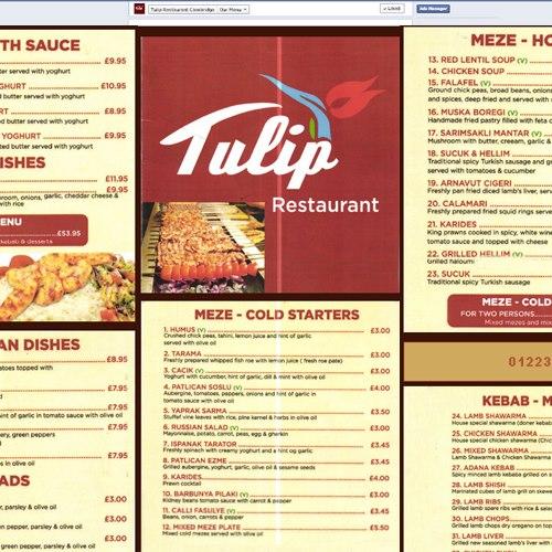 Menu at Tulip Restaurant Cambridge, Cambridge