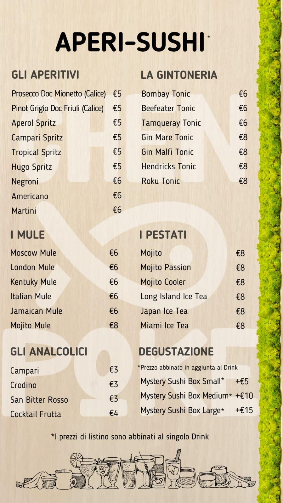 Menu da CHEN POKE pub & bar, Città di Castello
