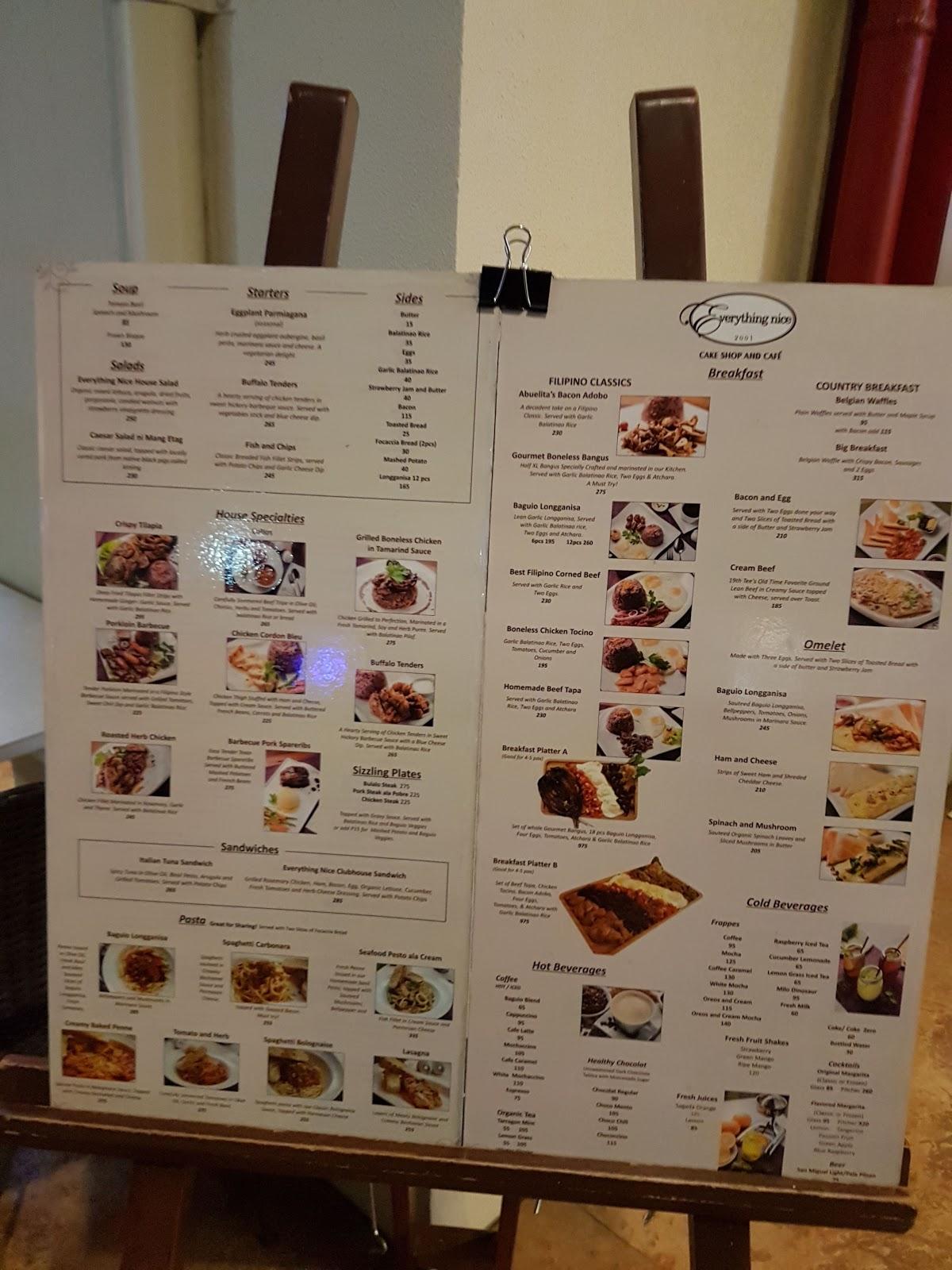 Menu at Everything Nice Cake Shop and Cafe, Baguio, Baguio-AyalaLand ...