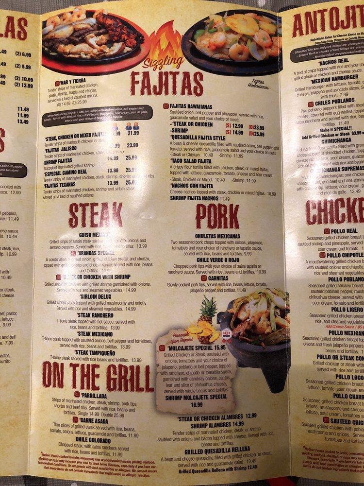 Menu at El Comal Mexican Restaurant, Clarksville, Wilma Rudolph ...