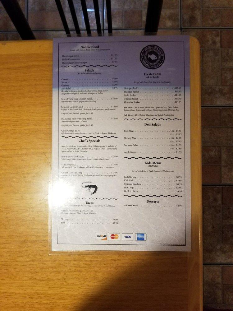 Menu at Sid & Linda's Seafood Market restaurant, Jacksonville